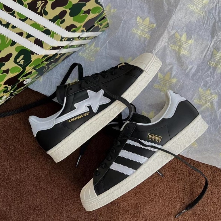 BAPE X Idas Originals SUPERSTAR 80s Classic SHELL HE Anti SLIP and Wear ...