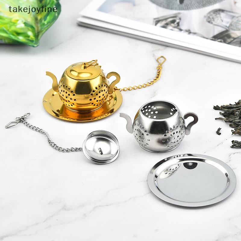 Tfth เครื่องกรองชาโลหะรูปกาน้ําชาพร้อมโซ่และถาดหยด Vary | Shopee Thailand
