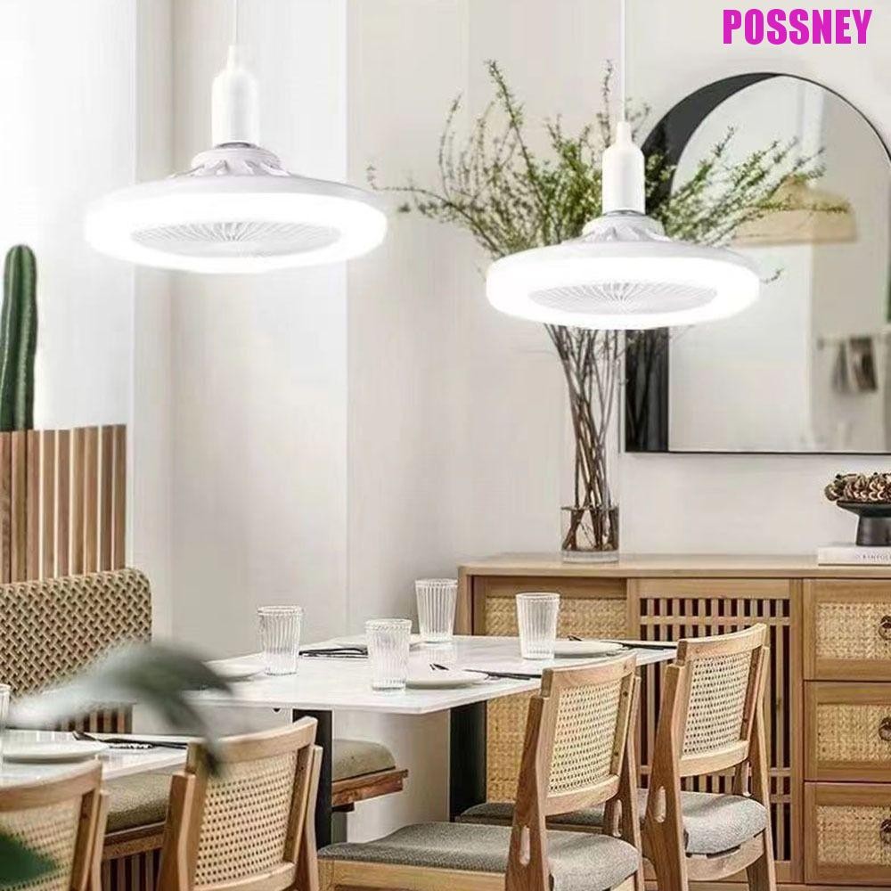 POSSNEY E27 พัดลมไฟ,หรี่แสงได้ 360 องศาการหมุน E27 พัดลมโคมไฟ,โมเดิร์นปรับ ABS E27 เกลียวผู้ถือ ...