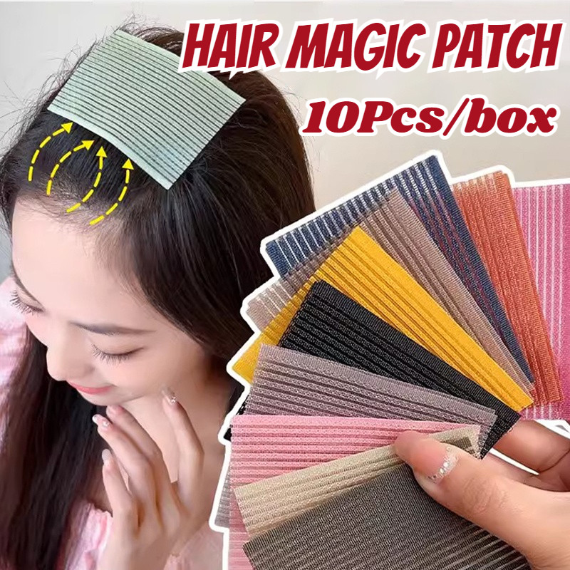 10 ชิ้นสีทึบ Bangs Magic Paste โพสต์ผู้หญิง Fragmented Hair Fixed Pad ...