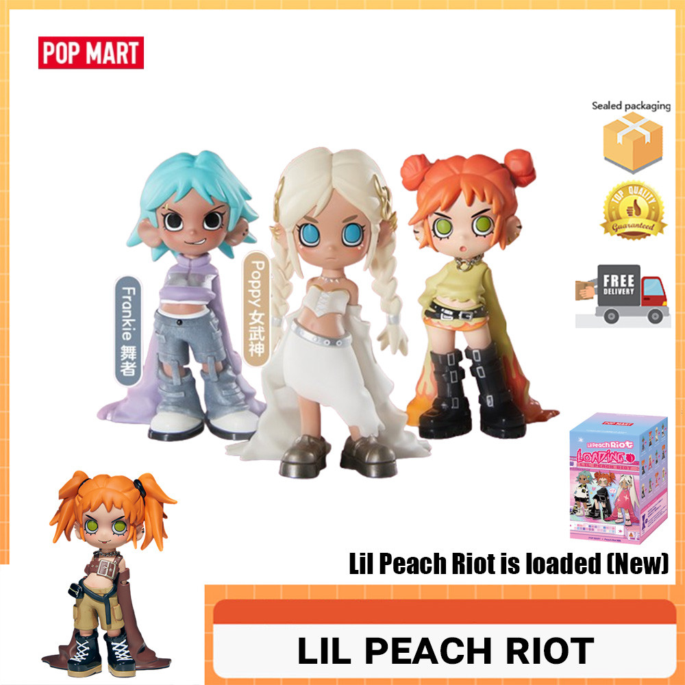 P POPMART Lil Peach Riot Little Peach Carries It!กล่องปริศนาทํามือ ...