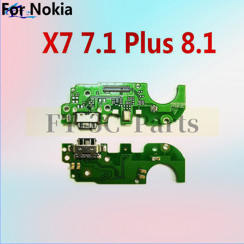 สําหรับ Nokia X7 7.1 Plus 8.1 Type-C USB ชาร์จพอร์ต Charger Dock Board Connector Mic Flex Cable ...