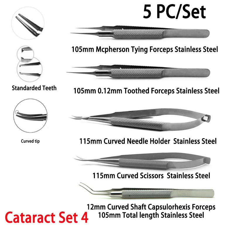 Cataract Set Phaco Set Tweezers Needle Holders Oftalmologia trumentos ...