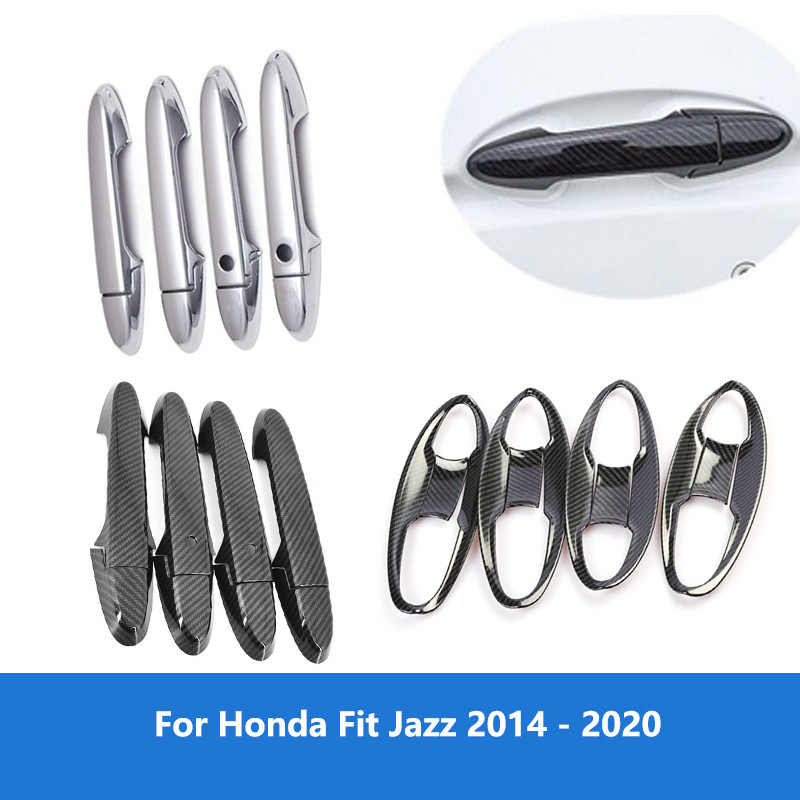 Honda Fit Jazz Shuttle 2014-2021 ประตู Handle ชามสติกเกอร์คาร์บอนไฟ ...