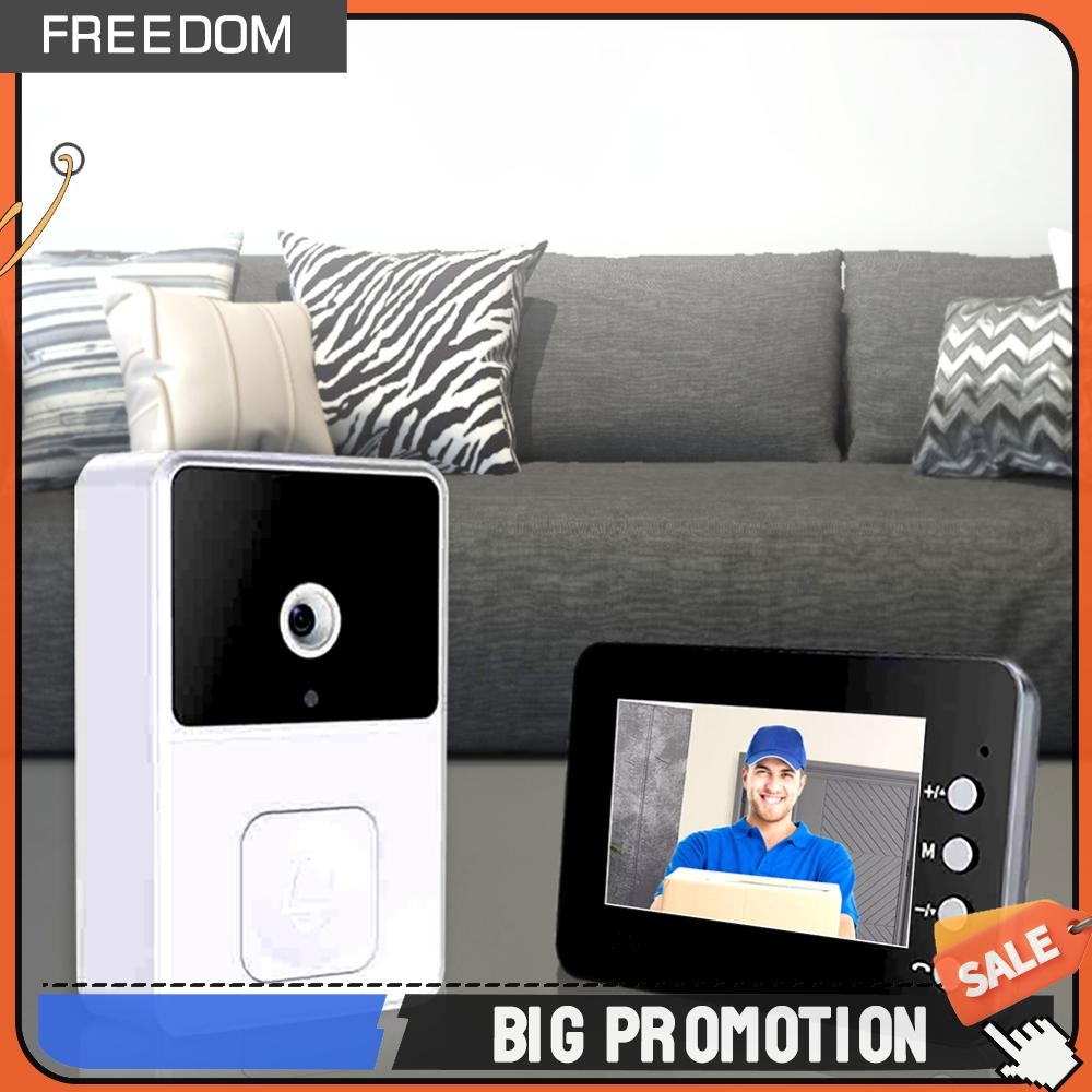 หน้าจอ IPS ขนาด 4.3 นิ้วกล้องวิดีโอไร้สาย 2.4G Wi-Fi Video Intercom ...