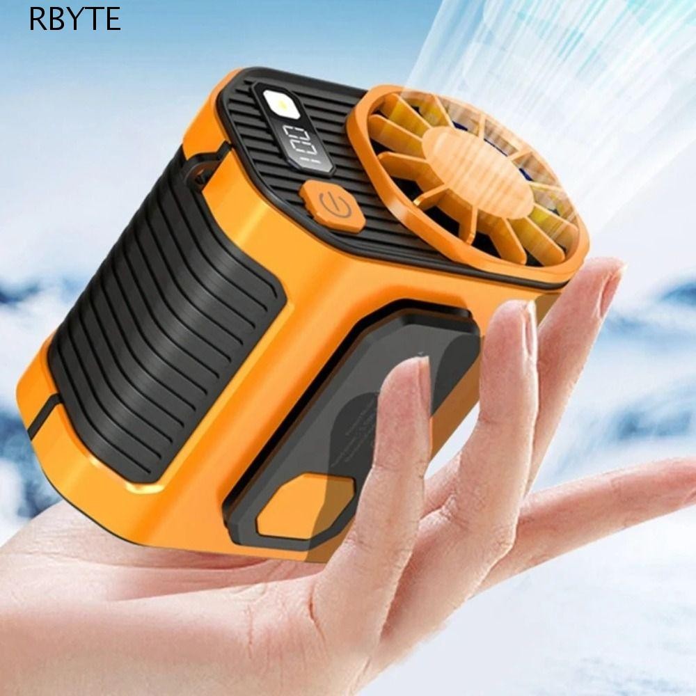 RBYTE พัดลมคลิปเอว, ไฟฉาย 5000mAh พัดลมติดเอว, พัดลมเข็มขัด 3 ความเร็วแฮนด์ฟรี Strong Airflow ...