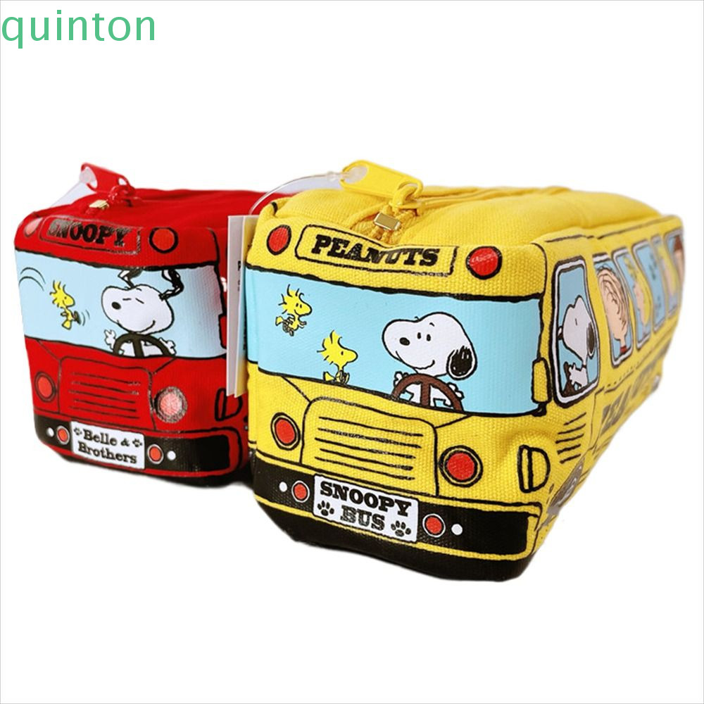 QUITON Bus กล่องดินสอ, Snoopy กล่องเครื่องเขียนความจุขนาดใหญ่, กระเป๋า ...