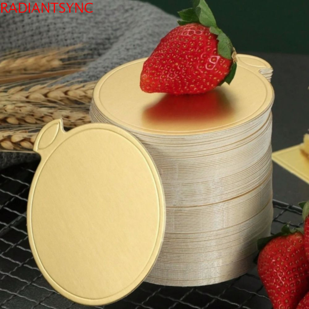 RADIANTSYNC 100 ชิ้นเค้กกระดาษแข็ง, ถาดขนมทองหลายรูปร่าง, เครื่องมืออบหนากระดาษทิ้ง Cupcake ฐาน ...