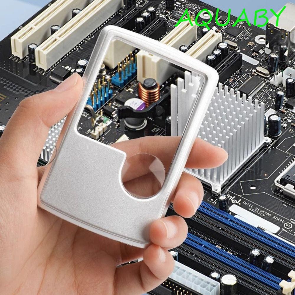 AQUABY ประเภทการ์ดแว่นขยาย, 3X 6X LED Jewellery แว่นขยาย, มัลติฟังก์ชั่นแบบพกพามินิ ABS อ่านขยาย ...