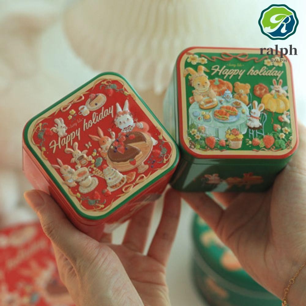 RALPH Easter Candy Box, Square Tinplate Easter Bunny พิมพ์ดีบุก, กรณีชา ...