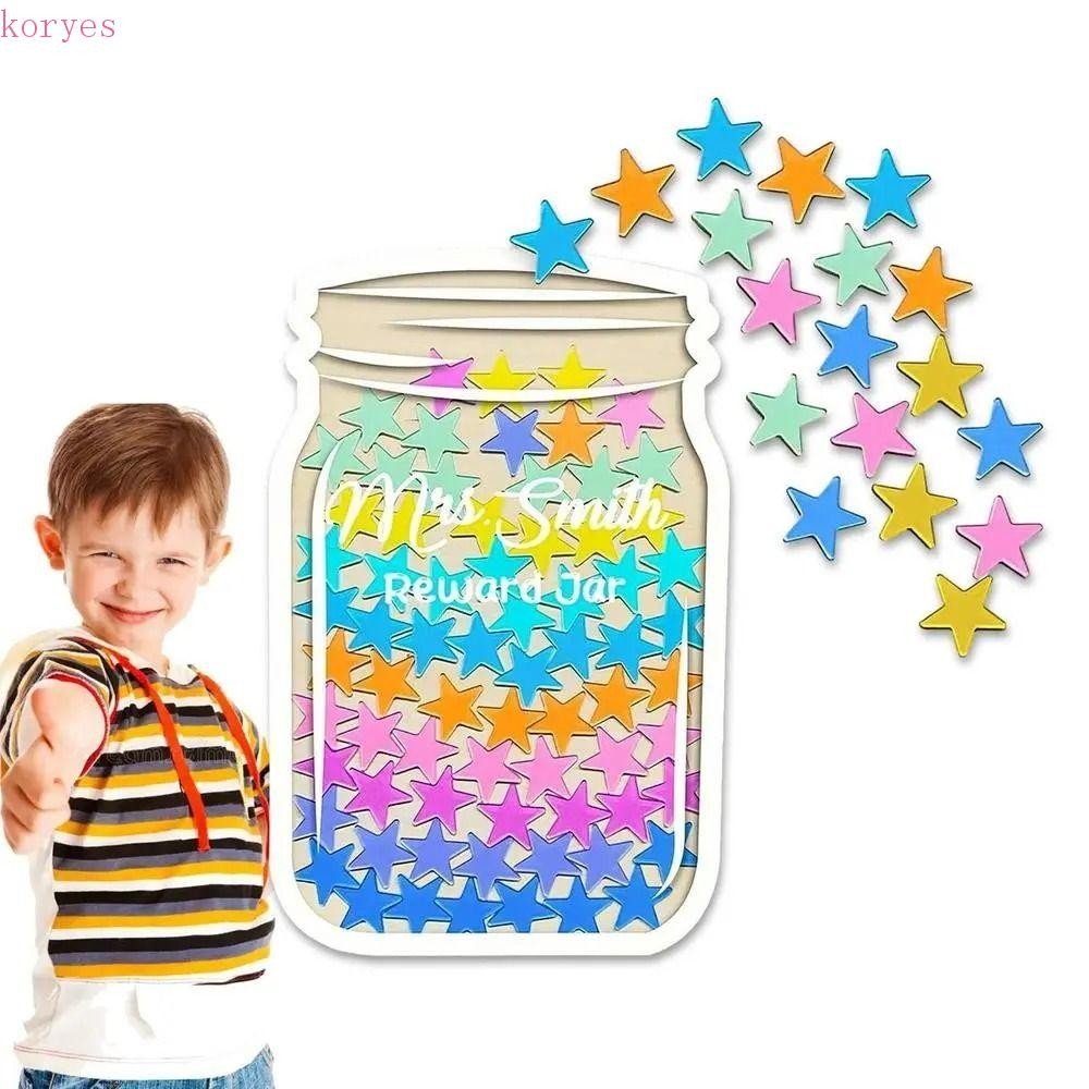 KORYES Positive Behavior Rewards Jar, ไม้การ์ตูนเด็ก Star Reward Jars ...