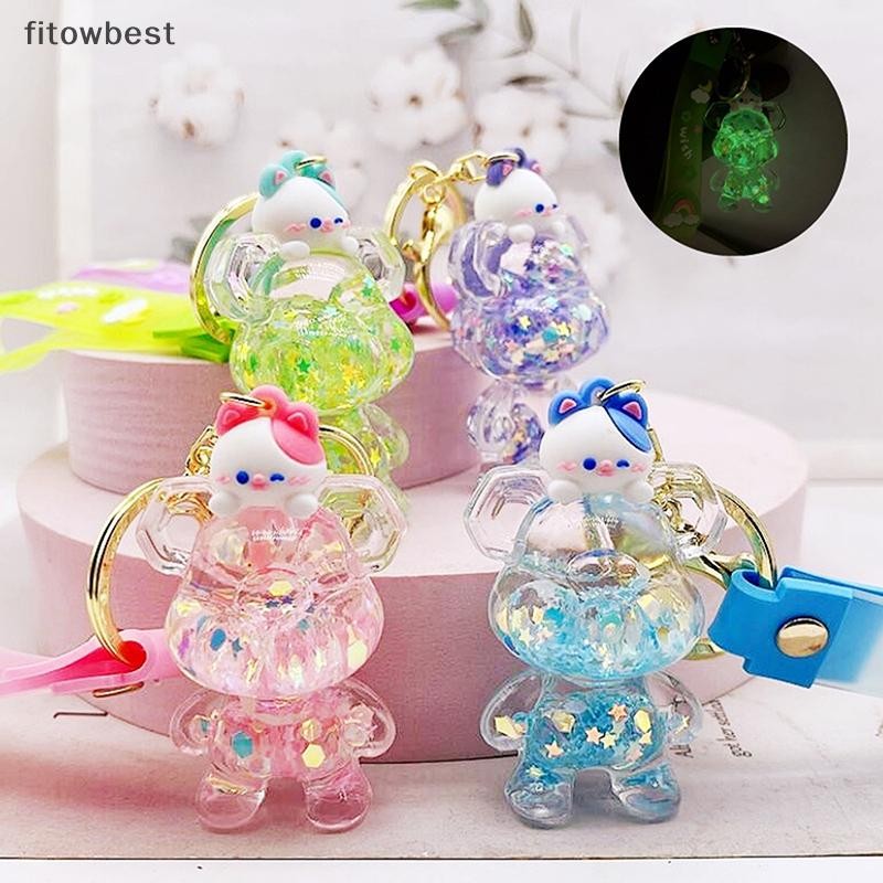 Fbth Creative Luminous Sugar Beans รุนแรงหมี Quicksand ขวดพวงกุญแจ ...