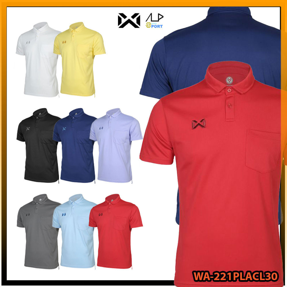 💥ลดโหดสูงสุด 1,000 บาท💥 SP เสื้อโปโล warrix วอริกซ์ รุ่น PIQUE PLUS WA-221PLACL30 มีกระเป๋า แท้ ...