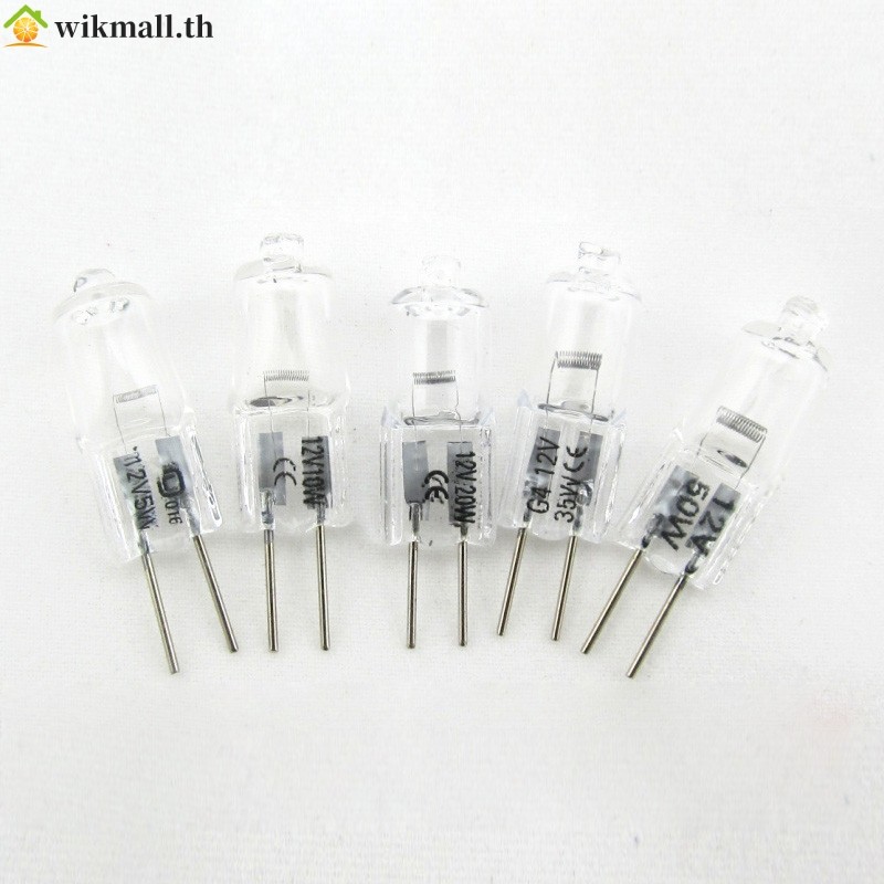 【WIK】10pcs G4 12V 5W/10W/20W/30W/50W หลอดฮาโลเจน 2 ขาหลอดไฟ | Shopee Thailand