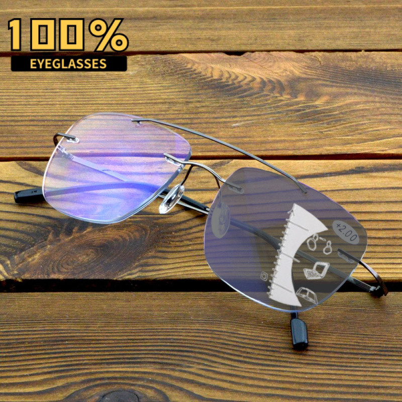 Frameless Color-Changing Anti Blue Light Progressive Multifocal แว่นตา ...