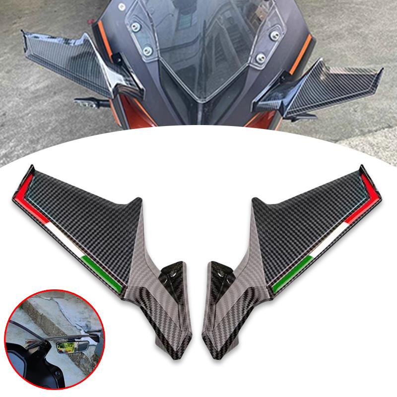 กระจกมองข้างรถจักรยานยนต์ ZX-6R 2023 2022 2021 Winglets ลมปีกปรับหมุน ...