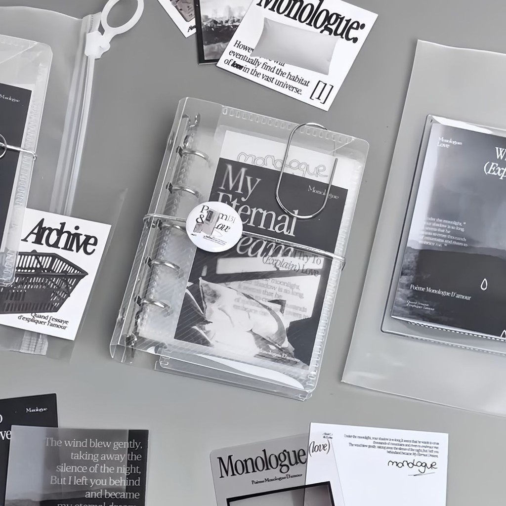 M5 Mini Portable Loose-leaf Notebook Translucent Three-Segment Handbook ...