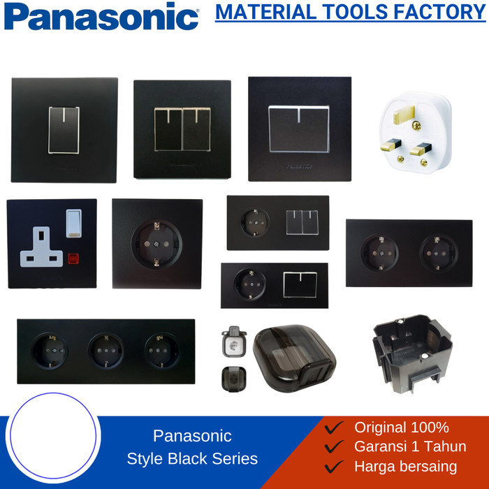 Hitam Black Panasonic Style Black Series Switch - สวิตช์ไฟฟ้าสไตล์ ...