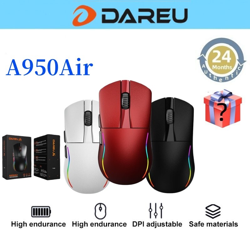 Dareu A950Air Cicada 35g น้ําหนักเบาการสอบจําลองที่สามความอดทนยาวนานเมาส์เกม E-sports 3395 ...