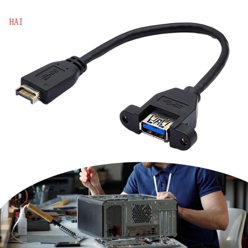 Hai 20Pin Type E ถึง Type A USB 3 2 สายเคเบิลแผงด้านหน้า Fast 10Gbps ...