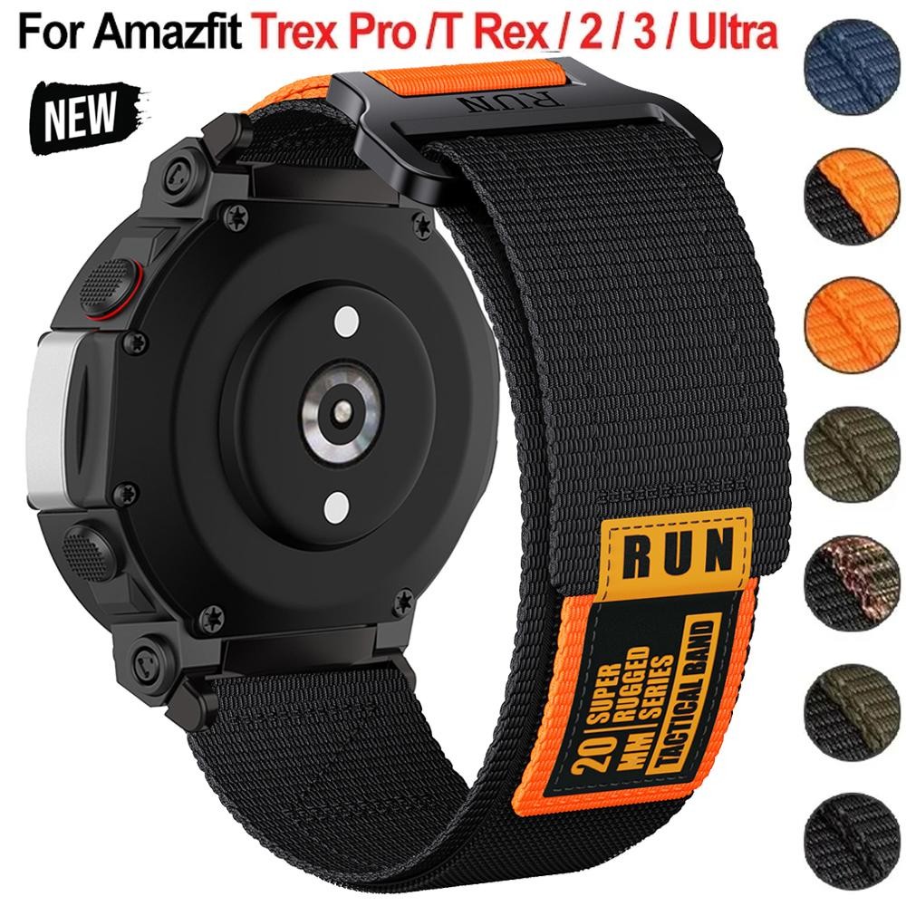 สายไนลอนสําหรับ Amazfit T-Rex 2 3 Ultra สําหรับ Huami Amazfit Trex Pro ...