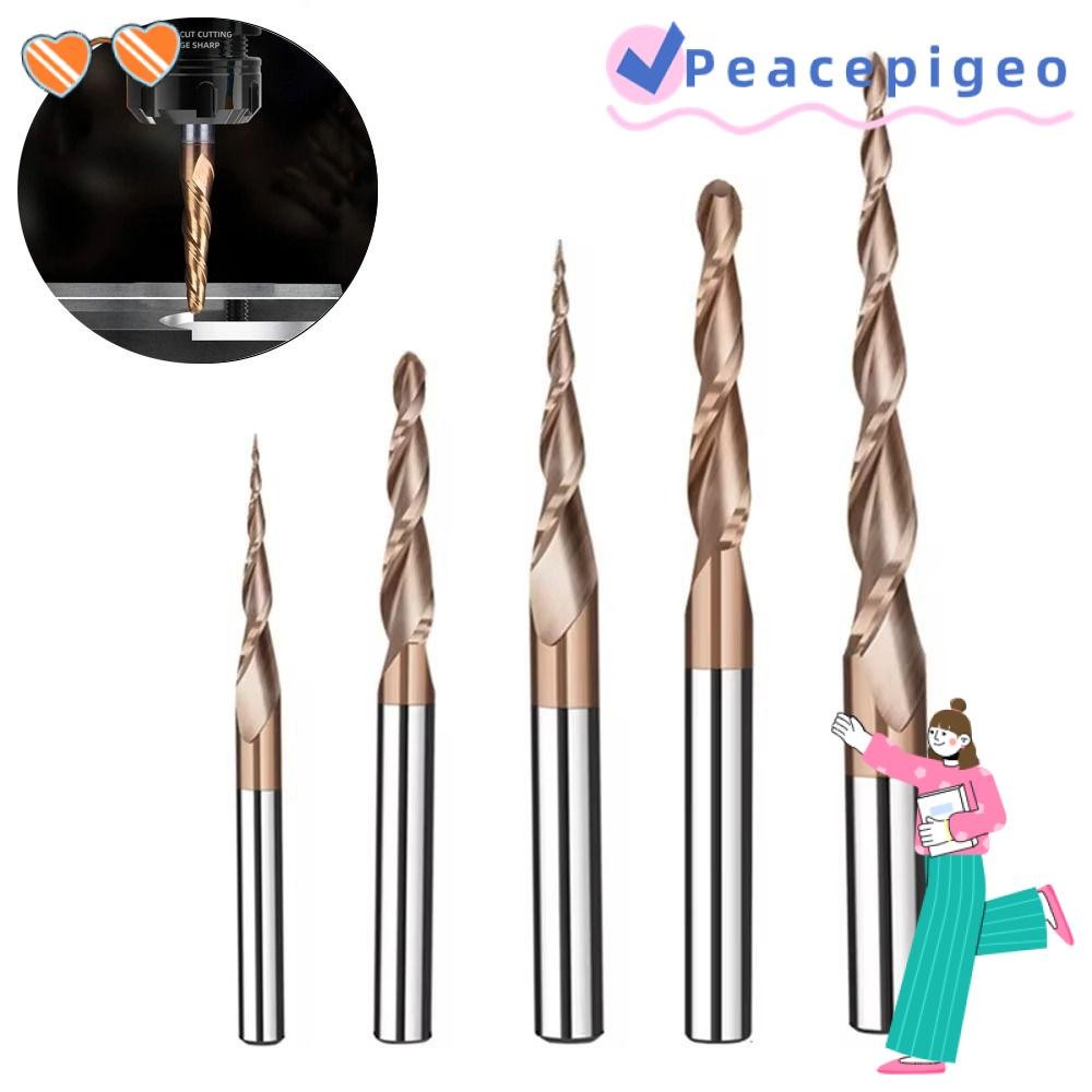 PEACEPIGEO ลูกเรียวปลายจมูกโรงสี,เรียวบอลจมูกเกลียว CNC แกะสลักบิต, CNC แกะสลัก Bits ของแข็งคา ...