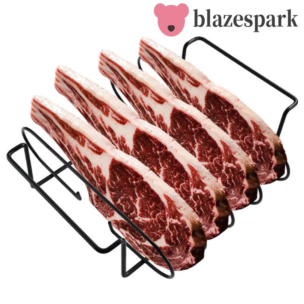 Blazespark ชั้นวางสเต็ก, ชั้นวางบาร์บีคิวแบบพกพาเหล็ก, เครื่องมือบาร์บีคิว Non-Stick ทนทาน ...