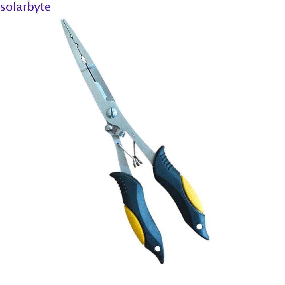 Solarbyte คีมปากปลาตะขอเครื่องตัดสายเครื่องมือตกปลาอุปกรณ์ตกปลายาวอเนกประสงค์คีมเหล็กคีมสแตนเลส ...