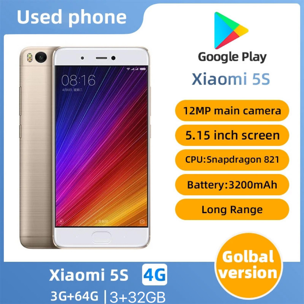 Xiaomi 5S 4G Android 5.15 นิ้ว RAM 3G ROM 64G Qualcomm Snapdragon 821 โทรศัพท์มือสอง | Shopee ...