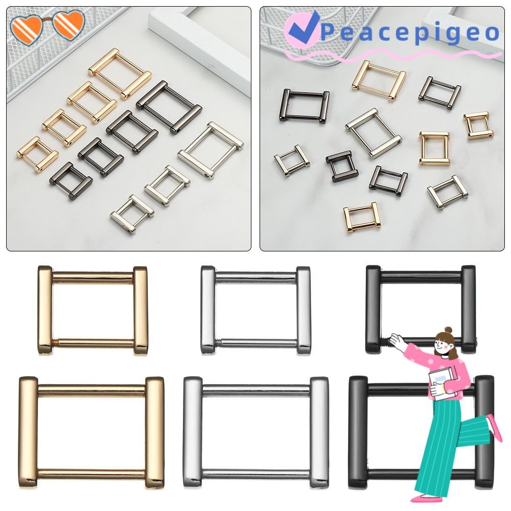 PEACEPIGEO แหวนสกรูหัวเข็มขัดเข็มขัดโลหะ Clasp หนังหัตถกรรมไหล่ Webbing หัวเข็มขัดกระเป๋า Loop ...