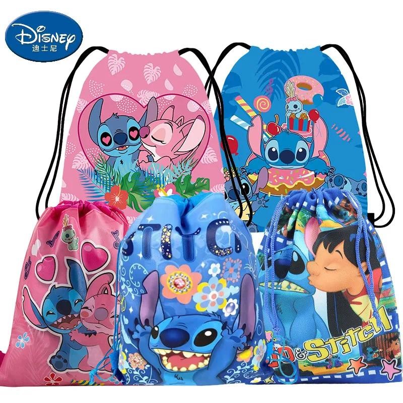 อะนิเมะ Disney Stitch Non ทอ Drawstring กระเป๋า Kawaii Lilo & Stitch ...