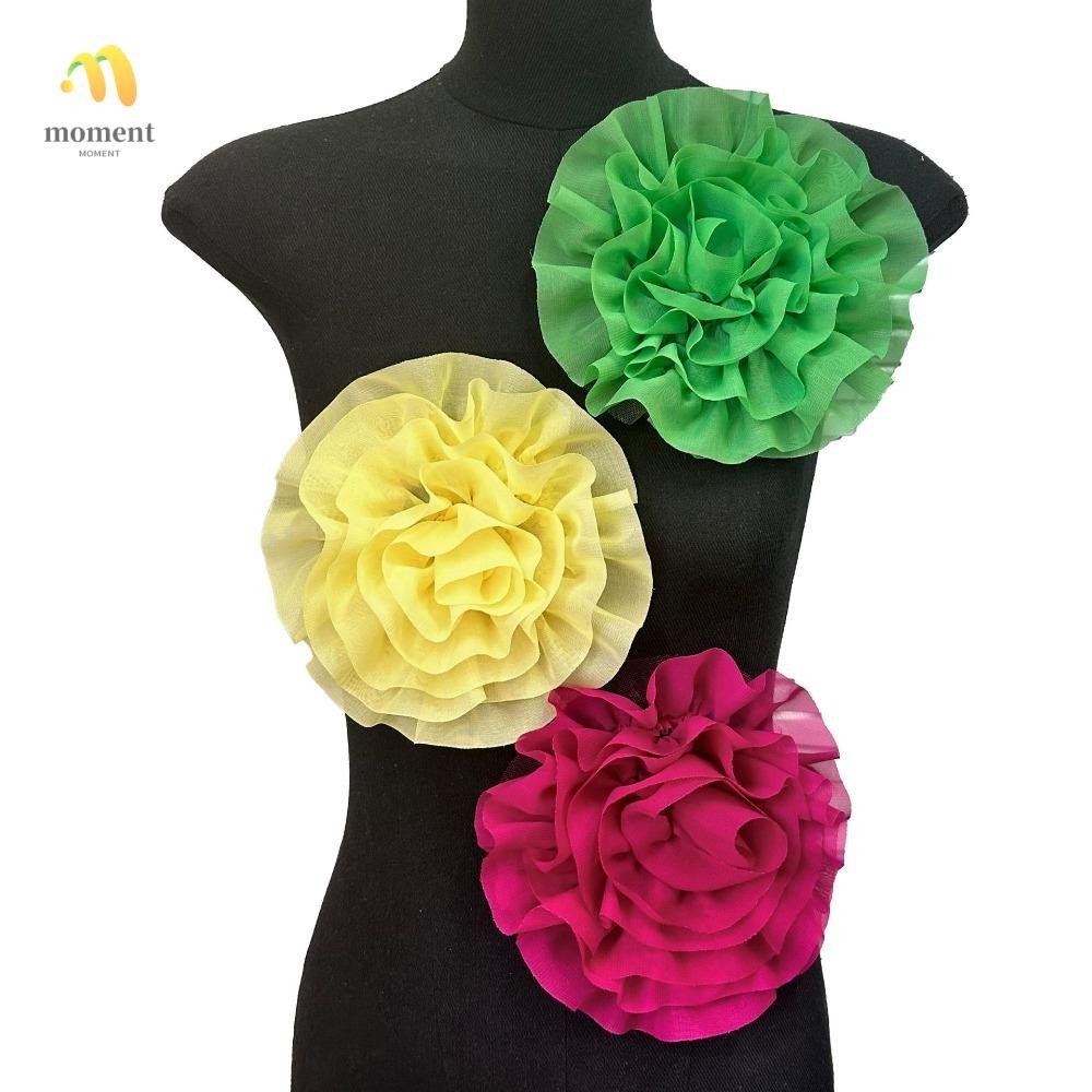 MOMENT ดอกไม้หน้าอก, Organza Handmade ดอกไม้ Patch, DIY 18 ซม.เข็มกลัดอุปกรณ์เสริมตกแต่งเสื้อผ้า ...