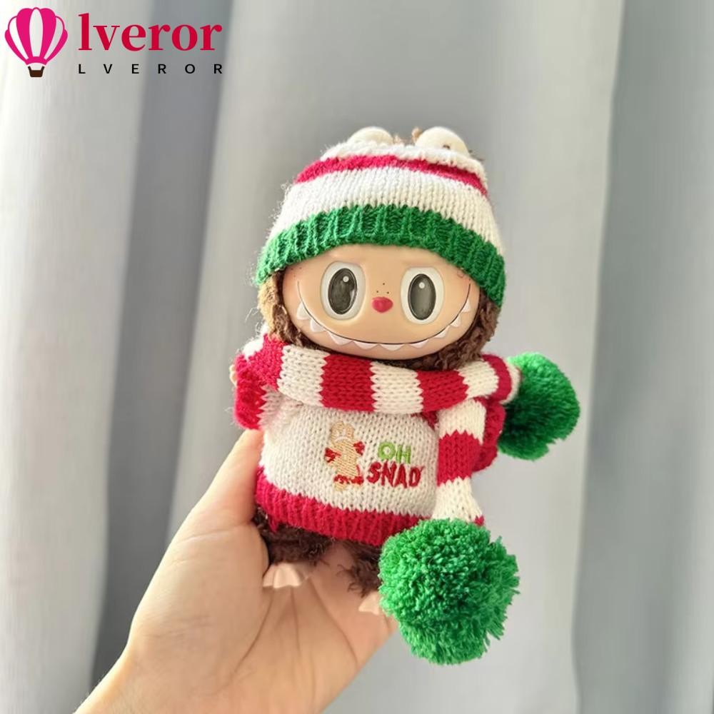 Lveror ตุ๊กตาถักเสื้อกันหนาว, 17 ซม.คริสต์มาส Labubu ตุ๊กตาเสื้อผ้า,เสื้อผ้าของขวัญ Exo นั่ง ...