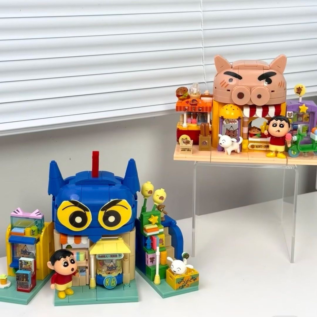 ของแท้ Crayon Shin-Chan Building Blocks เบอร์เกอร์ Street View Dynamic ...