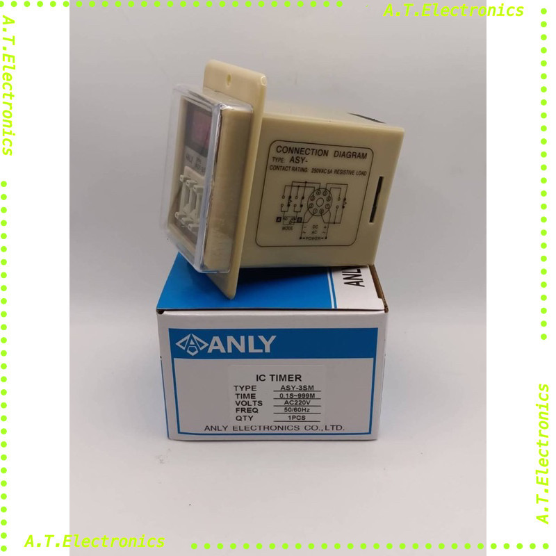 TIMER ทามเมอร์ รุ่น ASY-3SM ตั้งเวลาตั้งแต่ 0.1S ถึง 999M 220VAC (ยี่ห้อ ANLY) คุณภาพดีมาก ...