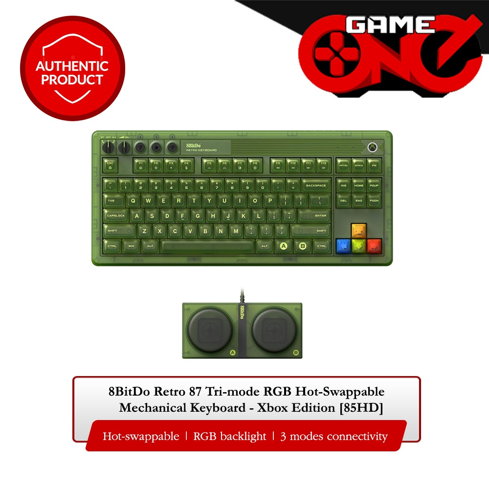 8Bitdo Retro 87 คีย์บอร์ดกลไกแบบเปลี่ยนได้ RGB แบบสามโหมด - รุ่น Xbox ...