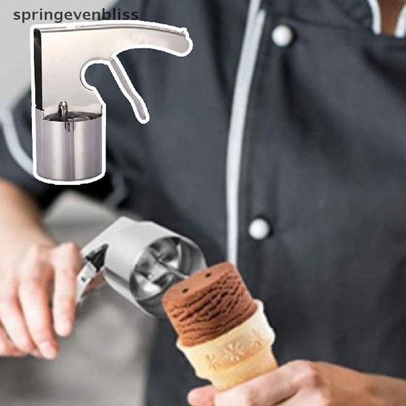 Springevenbliss Big Volume Ice Cream Server Tool ที่ตักไอศกรีมสแตนเลสพร้อม Trigger Spring ...