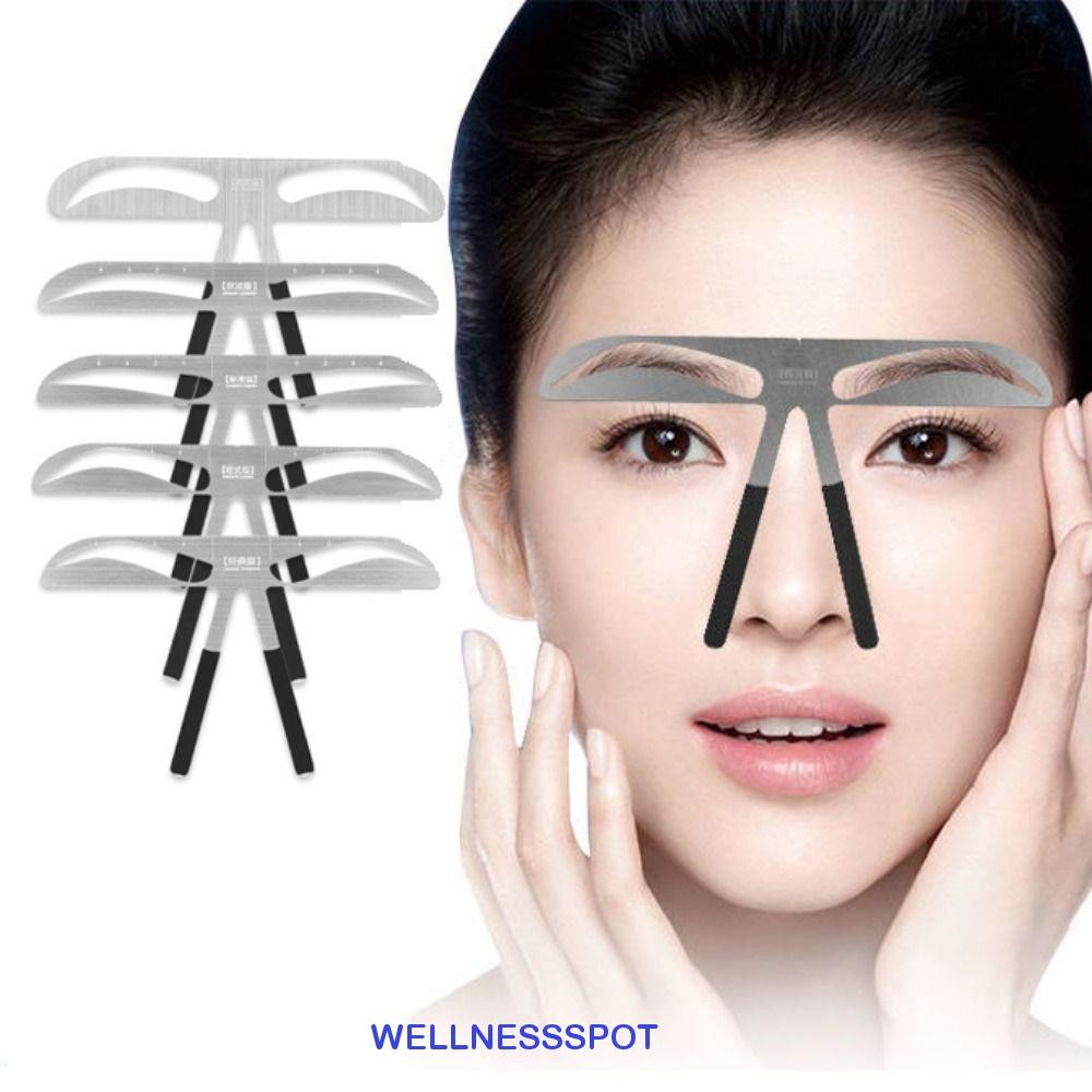 Wellnessspot ไม้บรรทัดสักคิ้ว, 3D 10 รูปแบบ Microblading Eyebrow Stencil, ไม้บรรทัดแต่งหน้าถาวร ...