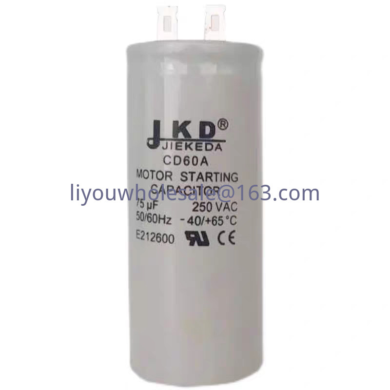 JKD AC Motor Starter Capacitor Single Phase Starter Capacitor CD60A 100 ...