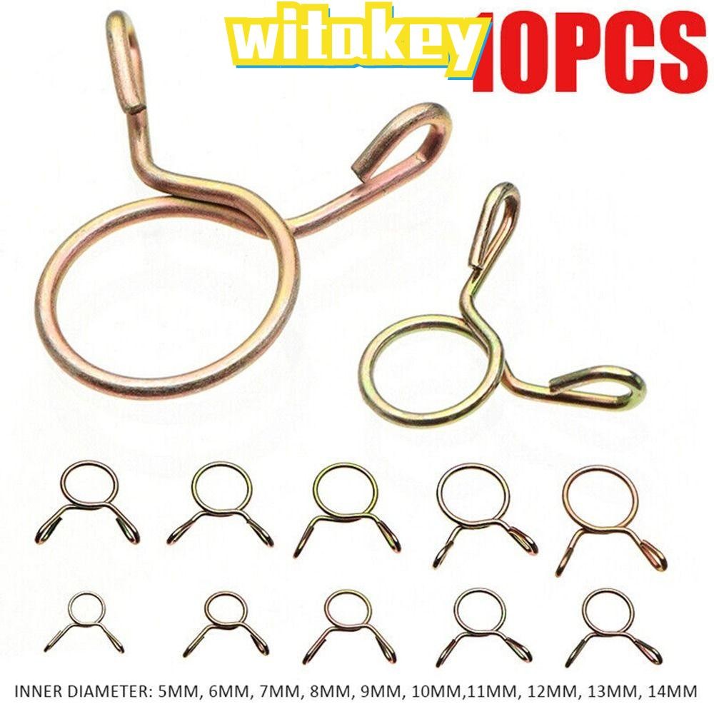 WITAKEY 10 ชิ้นท่อคลิป,คงที่ 5-31 มม.ท่อ Clamp,ทนทานท่ออากาศ Assortment Kit สังกะสีชุบสปริง Hoop ...