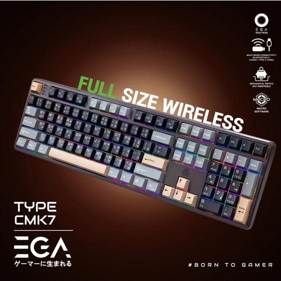 EGA คีย์บอร์ดเกมมิ่ง TYPE CMK7 เชื่อมต่อBT, wireless,สาย Mechanical ...
