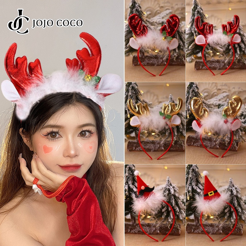 Jojo COCO ที่คาดผมเขากวางตุ๊กตาคริสต์มาสตกแต่งวันหยุดชุดราตรี | Shopee ...