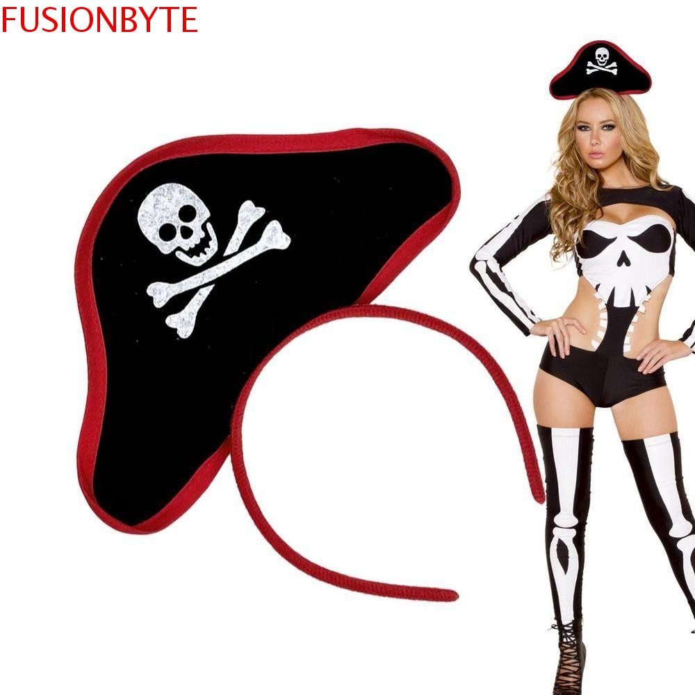 Fusionbyte ที่คาดผมโจรสลัดฮาโลวีน, ผ้า Feather Skull แถบคาดศีรษะ, บุคลิกภาพแถบคาดศีรษะ Hairband ...