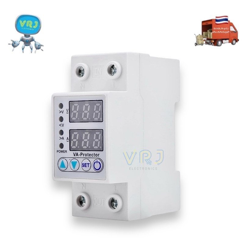 VA-Protector 63A ตัวป้องกันไฟเกิน ไฟตก ไฟกระชาก 63A-220V-300VAC มีของพร้อมส่ง | Shopee Thailand