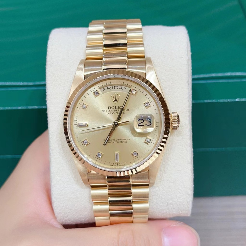 Rolex Rolex Weekly Calendar Series 18K Gold นาฬิกาผู้ชายกลไกอัตโนมัติ ...