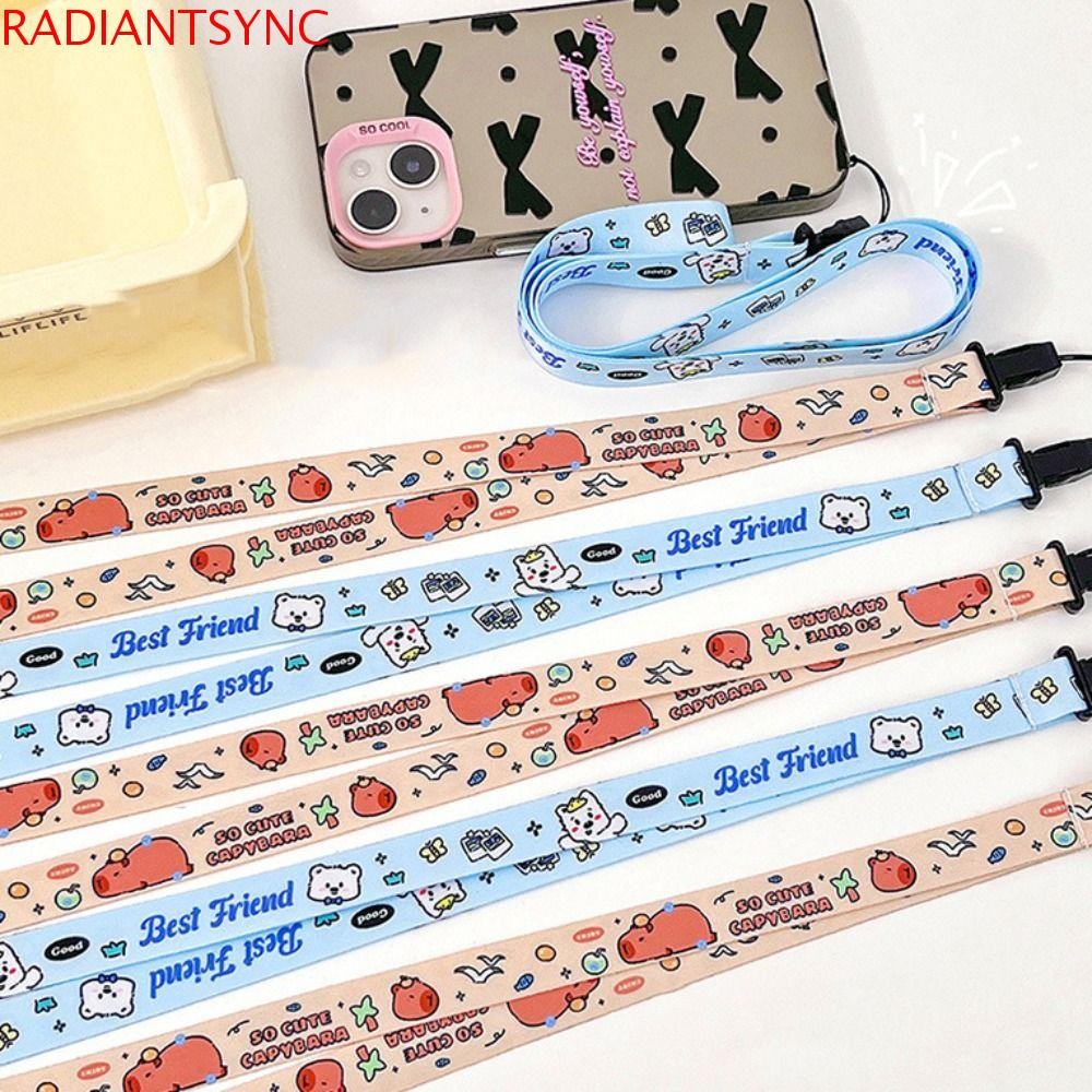 Radiantsync Capibala โทรศัพท์มือถือ Lanyard, โพลีเอสเตอร์ Anti Lost Y2K โทรศัพท์มือถือ Charms ...