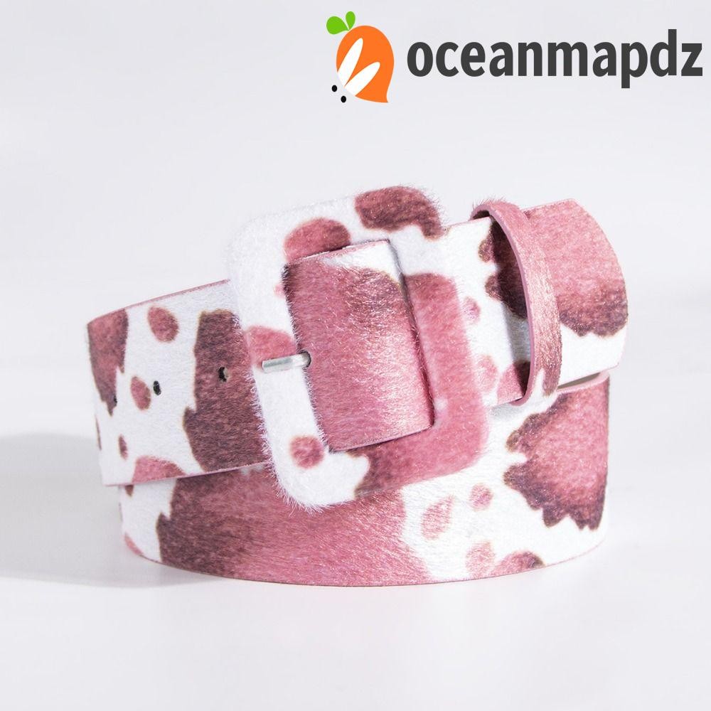 Oceanmapdz เข็มขัดพิมพ์วัว, Vintage Punk คาวบอย Cowgirl เข็มขัด, Retro PU กางเกงยีนส์ตกแต่ง Y2K ...
