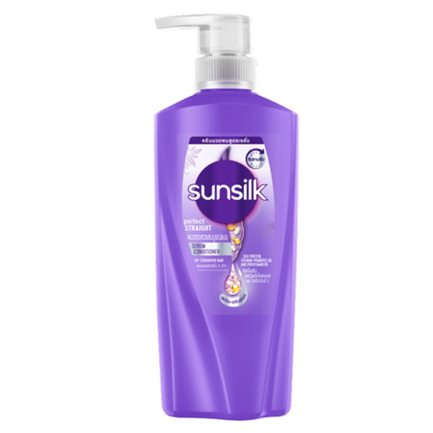 ซันซิล ครีมบำรุงผม เพอร์เฟค สเตรท สีม่วง ขวดปั๊ม ขนาด 350 มล.SUNSILK ...