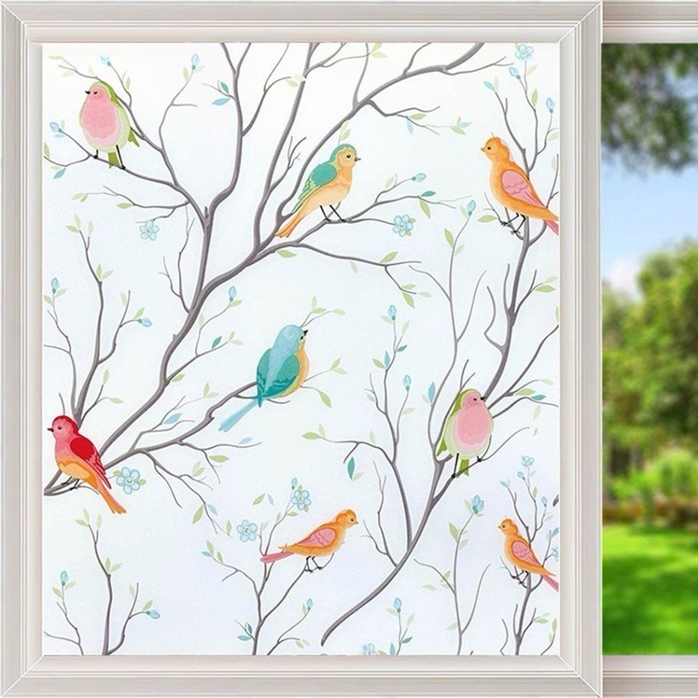 MRBUNNY#Pure Frosted Bird Film Sticker for Casement Windows Easy ...