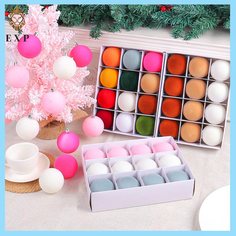 [explosion1.th] 12 ชิ้น 2.4 นิ้วลูกบอลคริสต์มาสกํามะหยี่ลูกบอลตกแต่งเครื่องประดับต้นคริสต์มาส ...
